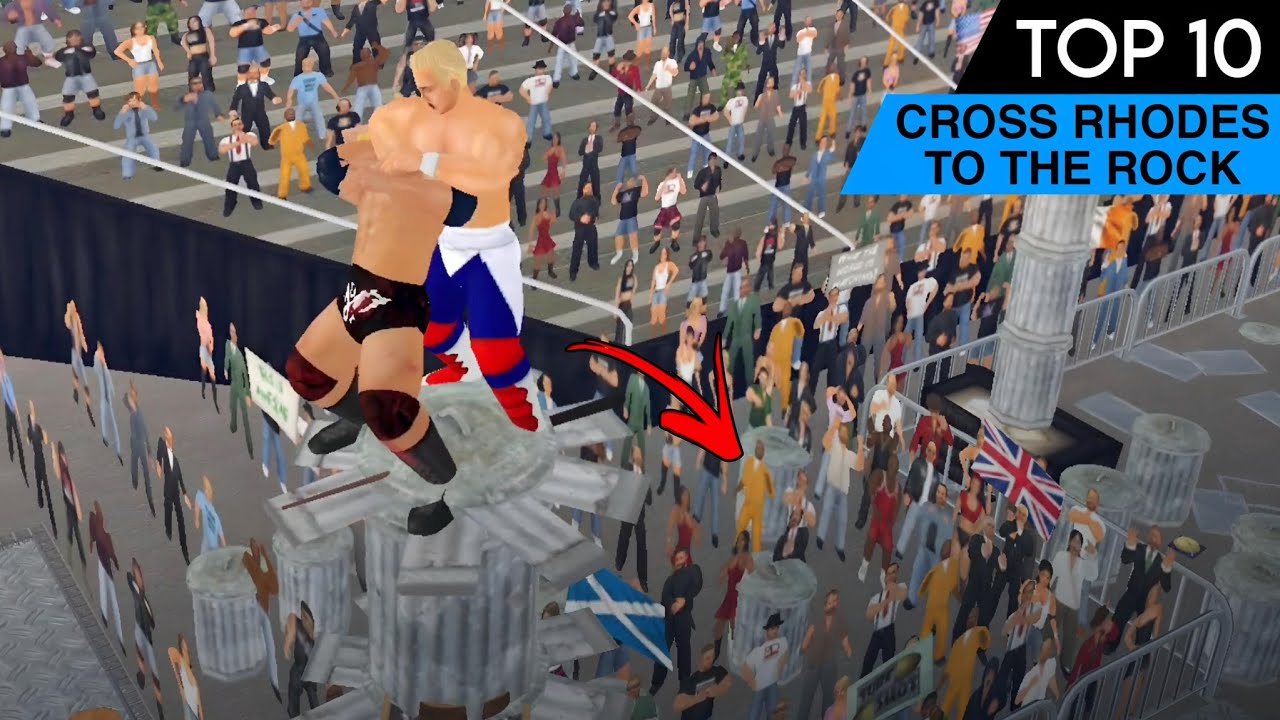 Top 10 Cross Rhodes to The Rock | Wrestling Empire - YouTube