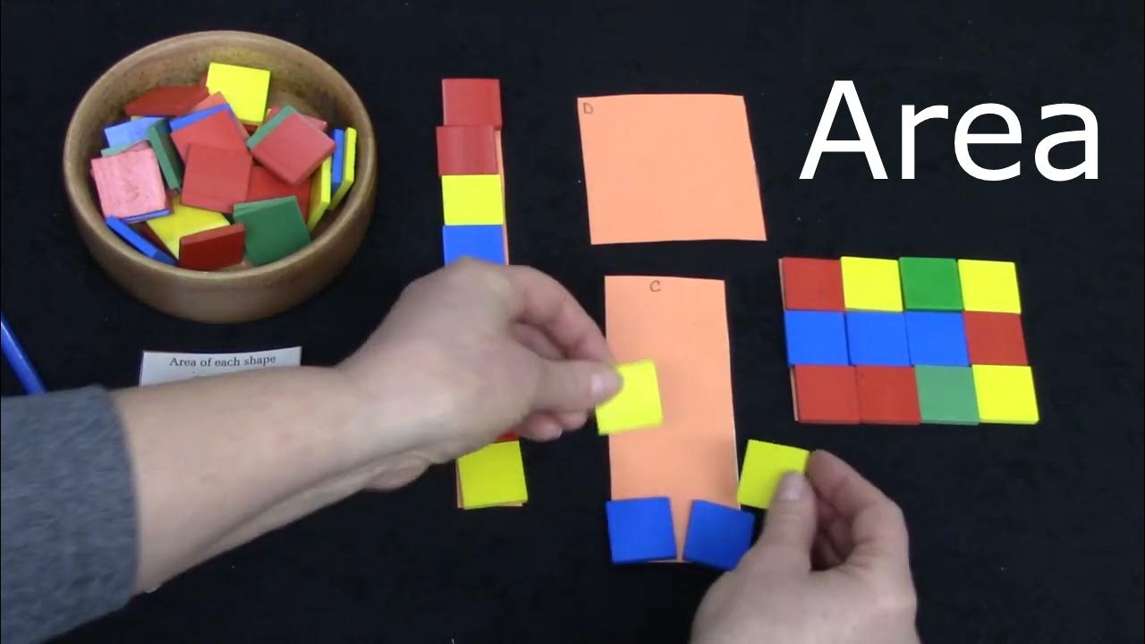Grade 2: Math Lesson #100 Finding Area Using 1 Inch Colour Tiles - YouTube