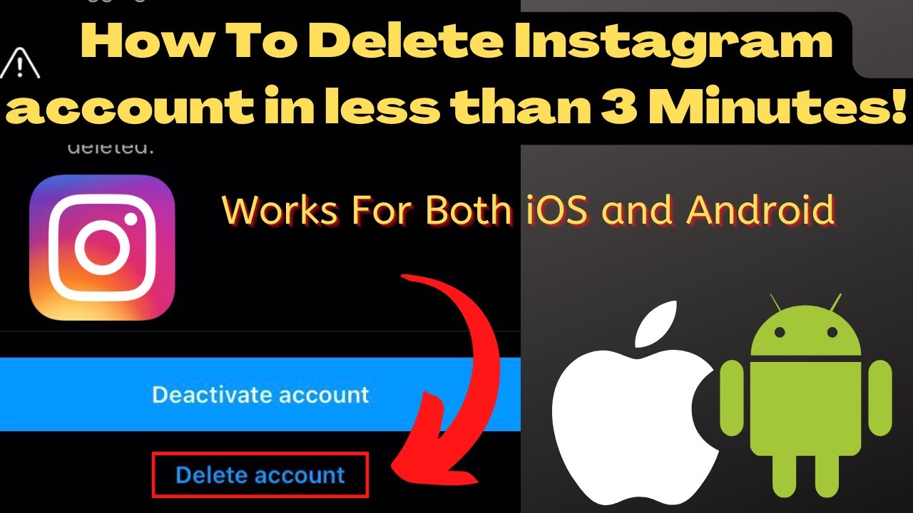 How to delete Instagram account quick in less than 3 minutes - YouTube