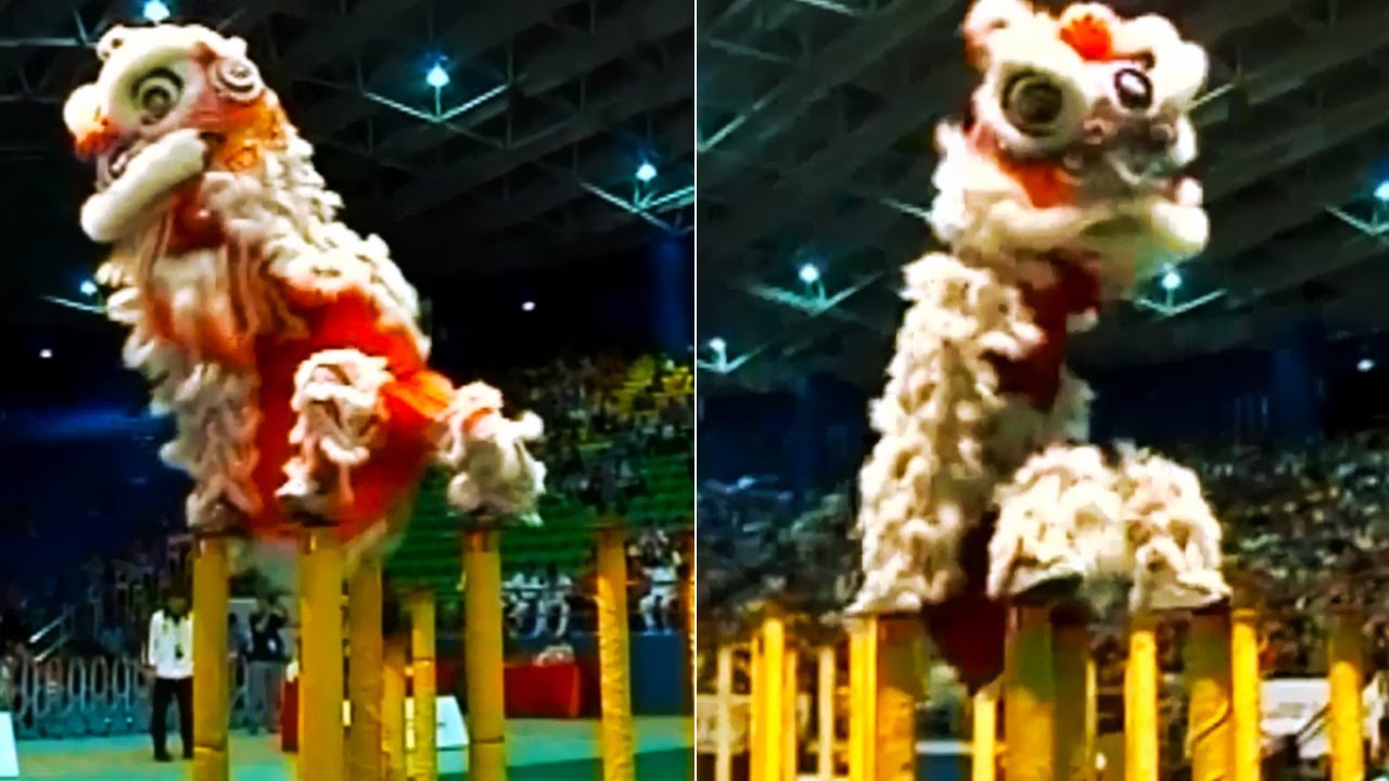 5 Styles to Climb Up (High Pole Lion Dance) - YouTube