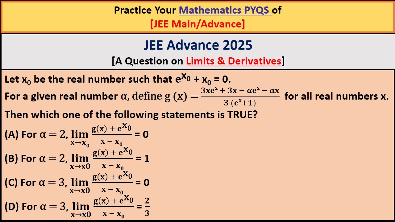 JEE Advance Mathematics 2001 I Question based on Definite Integral and ...