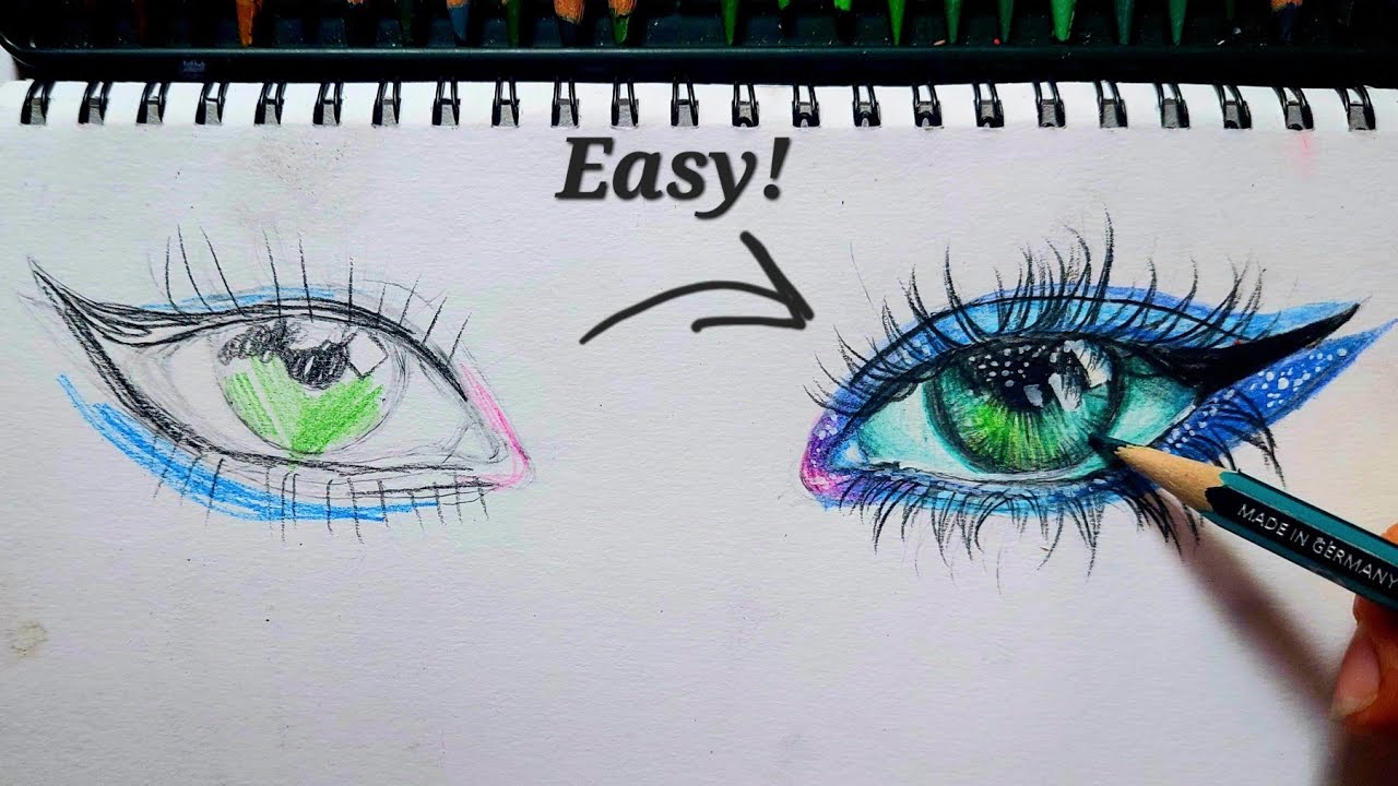 HOW TO COLOR REALISTIC EYES WITH PENCILS | Important Tips For BEGGINERS ...