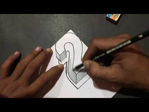 belajar menggambar angka 3d dengan mudah - YouTube