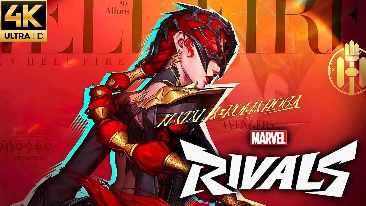 Marvel Rivals - Black Widow (Red Runway Veil Skin) Full Game Gameplay ...