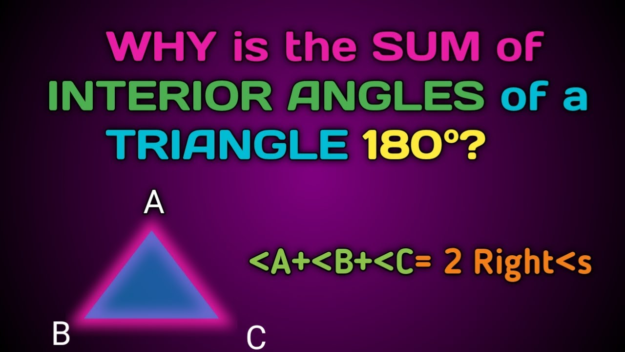 CLASS 8-10 (GEOMETRY) || SUM OF INTERIOR ANGLES OF A TRIANGLE =180 ...