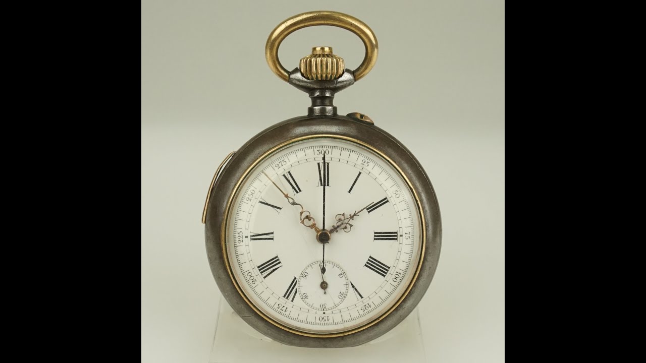 Chronograph Pocket Watch with 1/4 Repetition Silver Repeater Schlagwerk ...