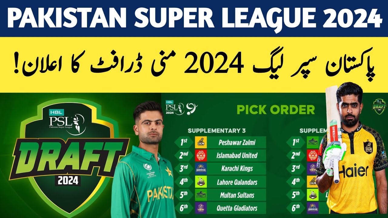 PSL 2024 Mini Draft Pick Order | PSL 2024 Mini Draft | PSL Draft 2024 ...