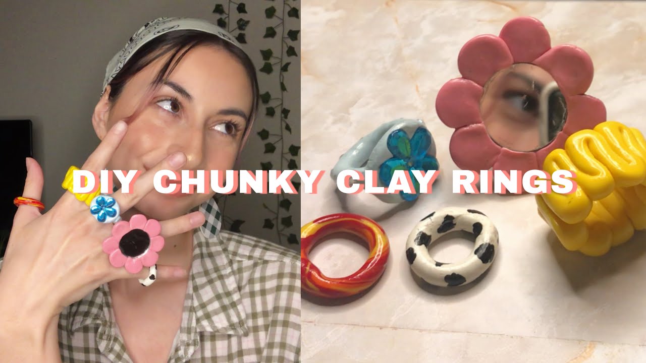 DIY polymer clay rings | How-to | 5 cute & trendy designs - YouTube