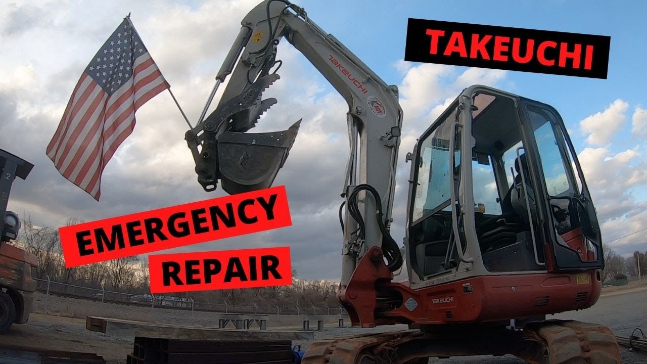 Takeuchi Excavator Emergency repair. Ripped the quick connect bracket ...