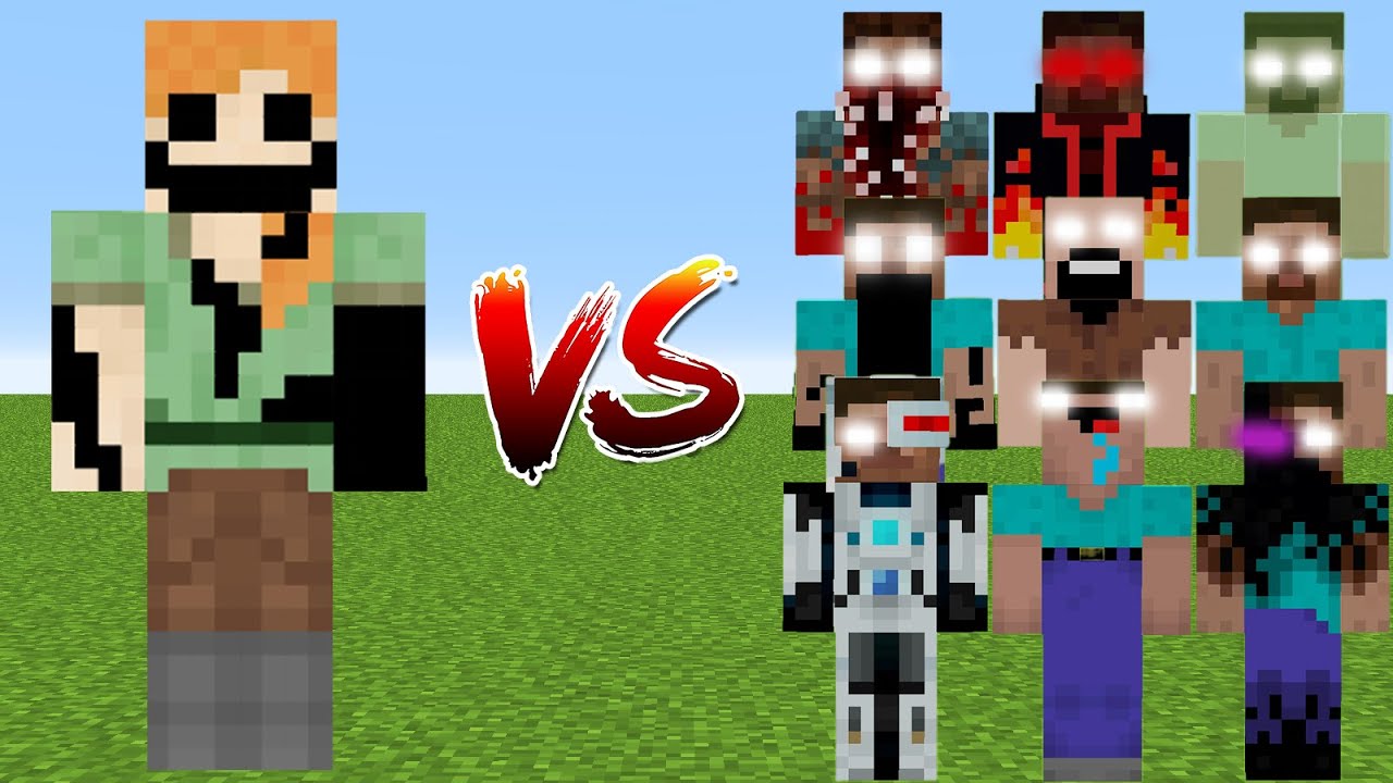 distorted alex herobrine vs all creepypasta mobs minecraft - YouTube