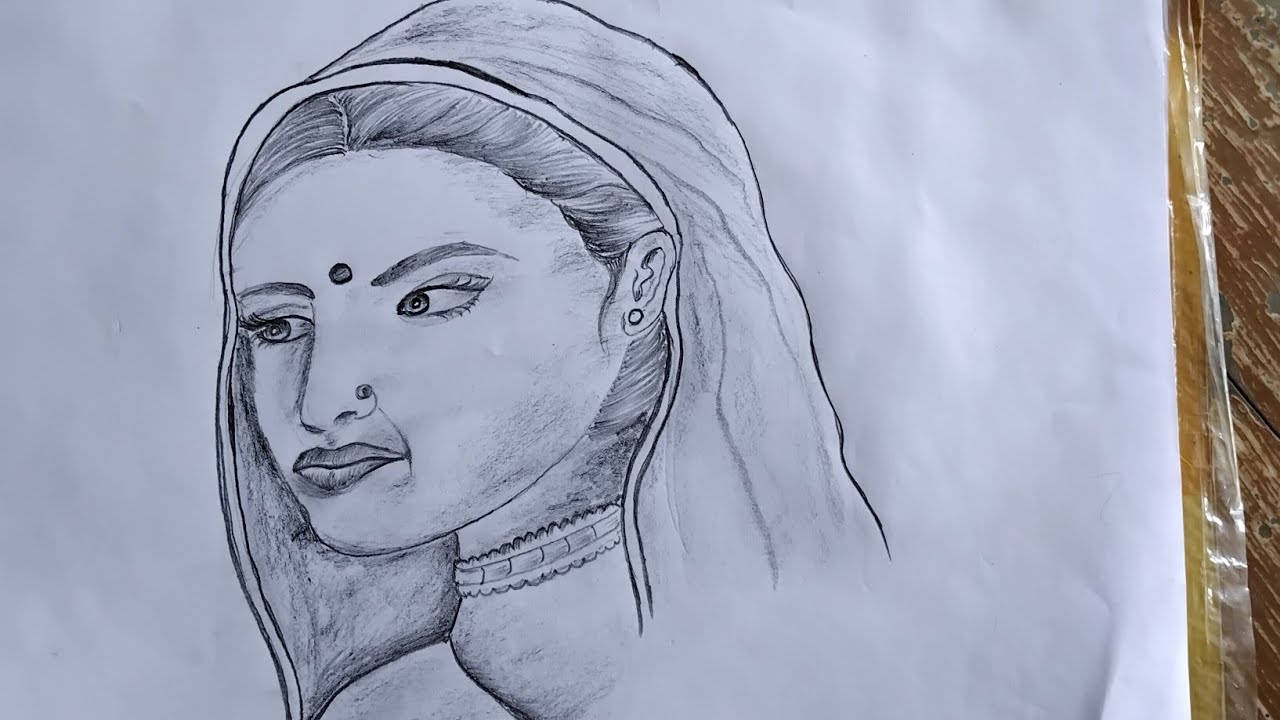 Beautiful woman drawing//easy woman art//step by step//please subscribe ...