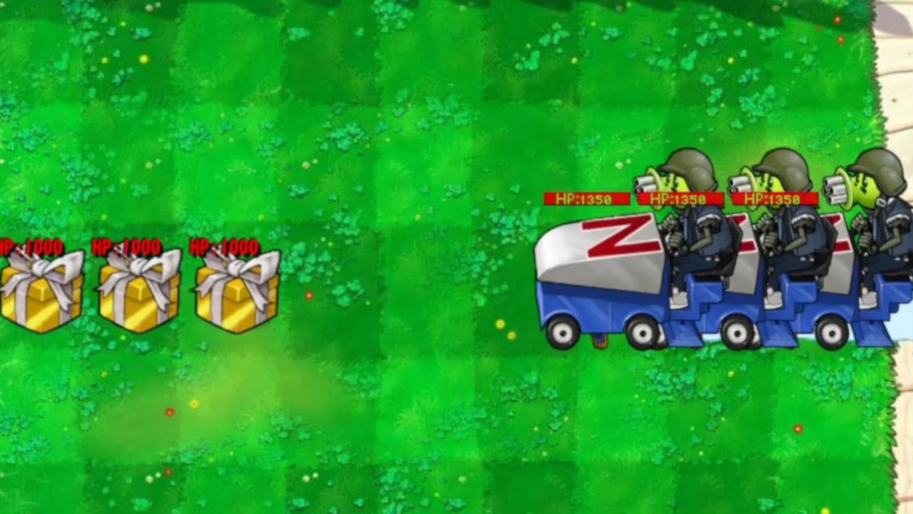 3 luxury boxes VS 3 ice cars, machine guns and zombies【PVZ Hybrid ...