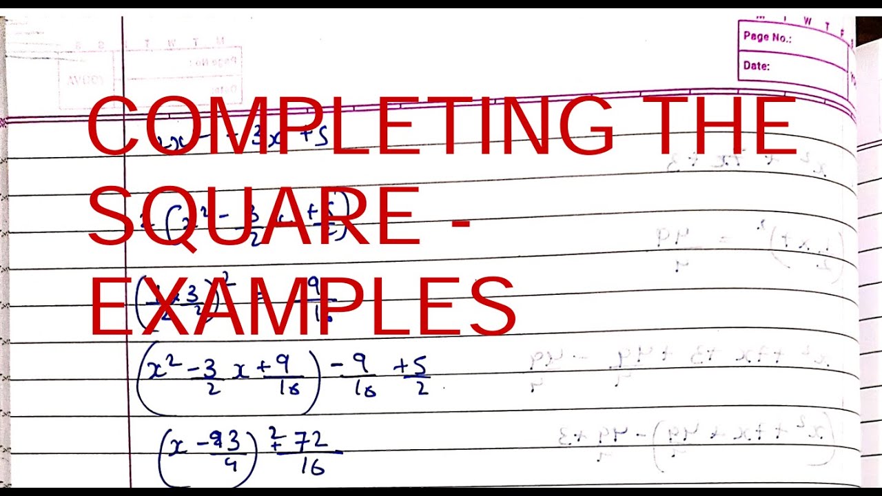 completing the square | examples - YouTube