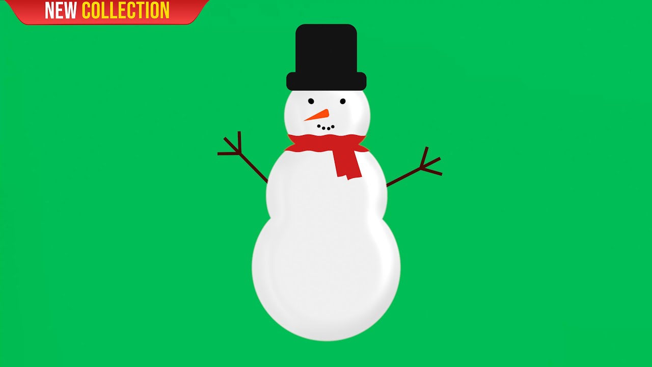 Green Screen Cartoon Snowman Animation | Christmas | 4K | Global ...