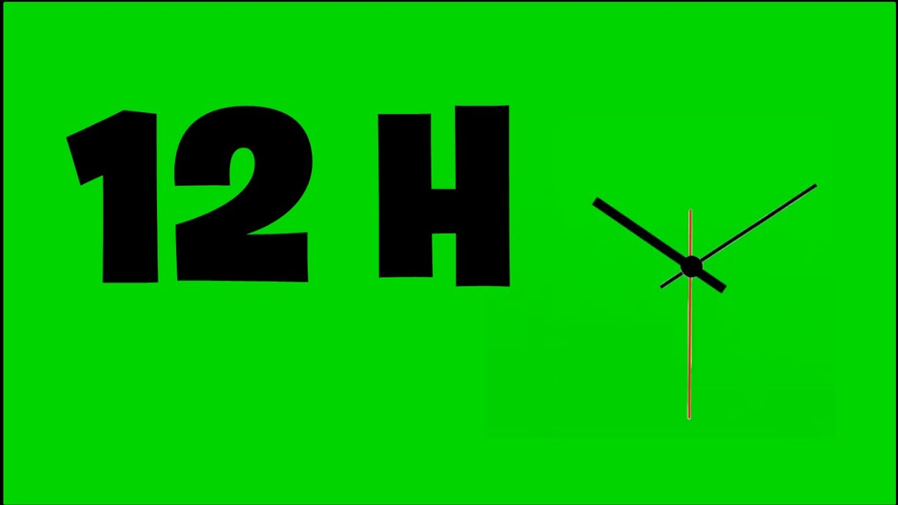 Agujas del reloj de 12 Horas en Pantalla Verde: Conteo Preciso para ...
