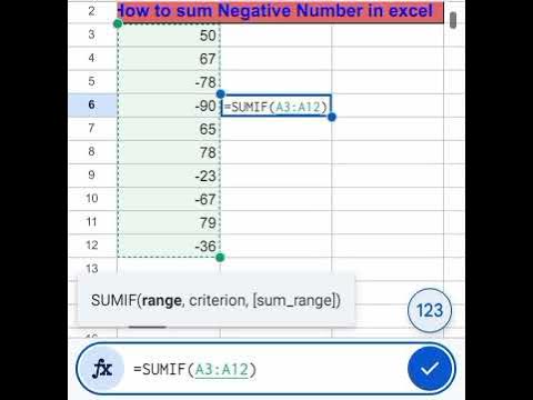 How to Sum of Negative Number in Excel - YouTube