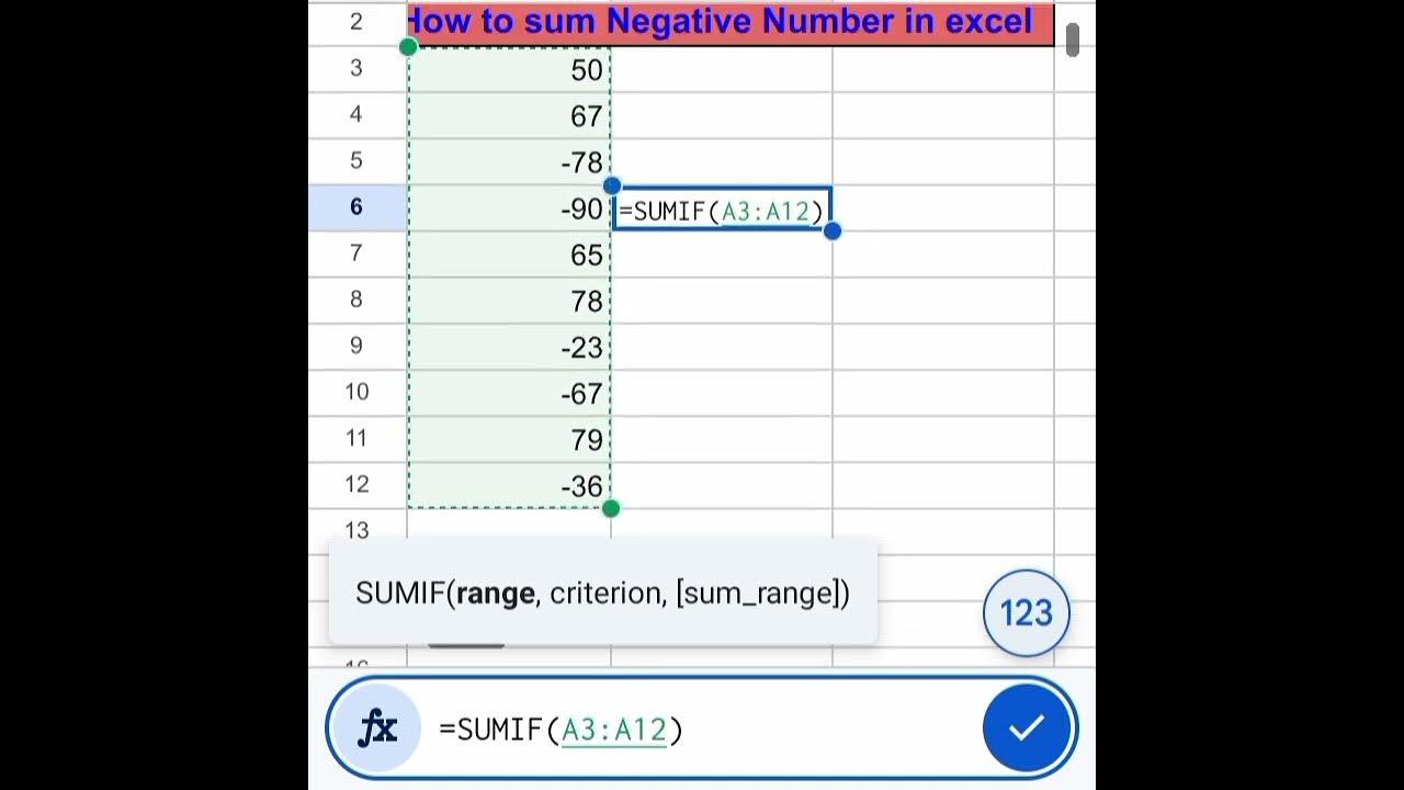 How to Sum of Negative Number in Excel - YouTube