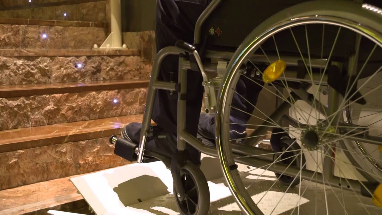 Inclined wheelchair lift HIRO 320 in the Casino Gran Madrid, Spain ...