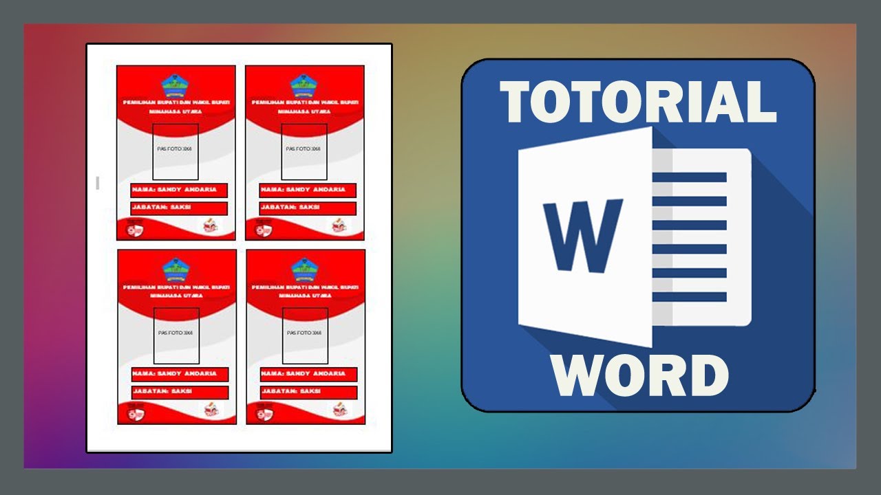 Cara Membuat Id Card Dengan Word Free Template Tutori