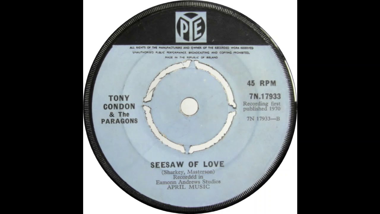 Tony Condon and the Paragons, Seesaw Of Love - YouTube