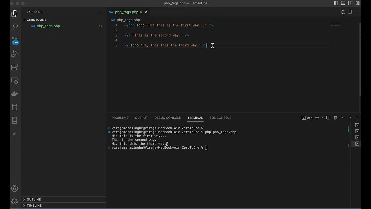 PHP tags | Zero To One PHP Learning Series - YouTube