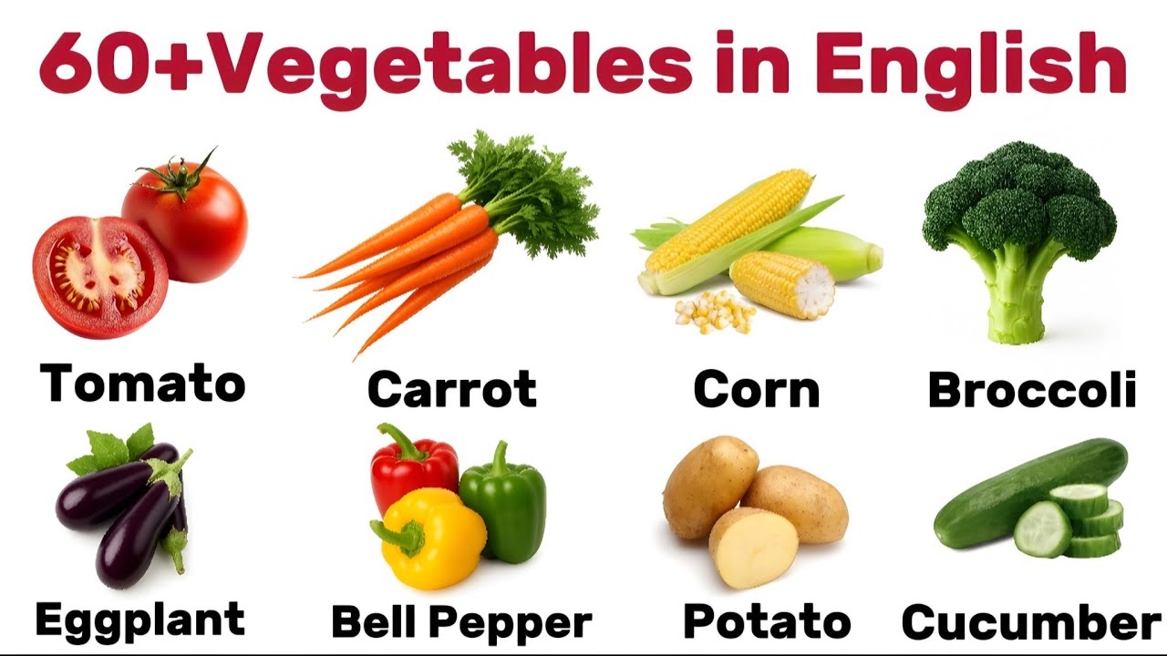 Learn 60+ Vegetables in English with Pictures | American English ...