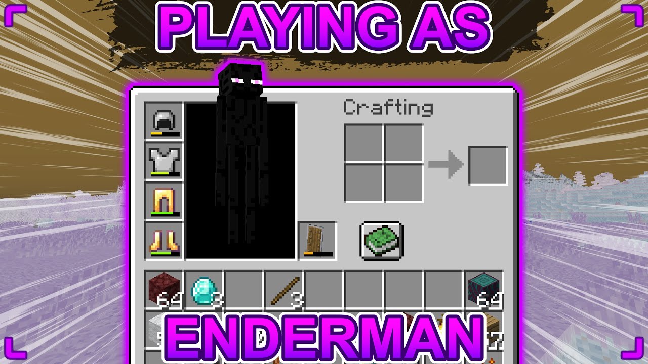 Playing as Enderman Challenge! (Invert POV) - YouTube