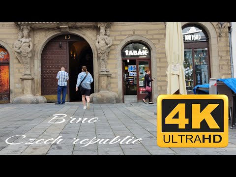 Walking Tour, Brno Czech republic,  downtown, oldtown, City Tour, Street Walk, virtual walking