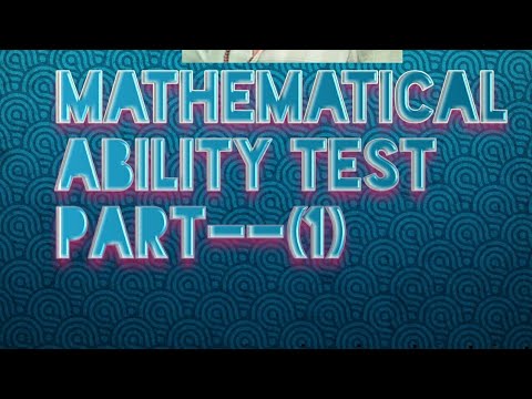 Mathematical ability test= part (1) - YouTube