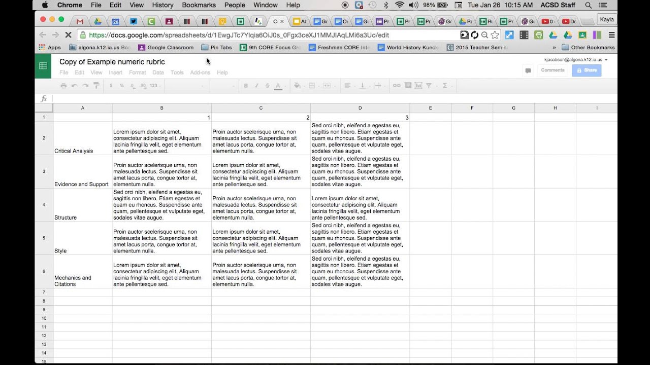 Rubric Tab Tutorial - YouTube