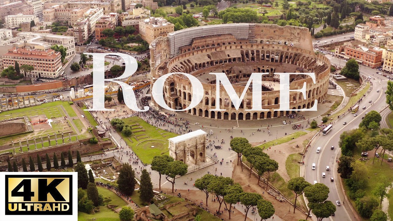 Рим - Италия. Видео с дрона: Колизей, Золотой дом Нерона, Римский форум ...