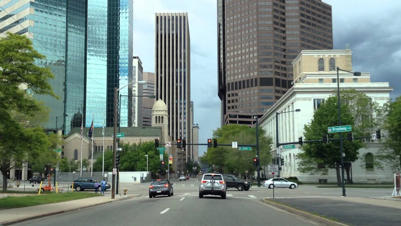 Driving Through Downtown Denver, Cloudy Day - YouTube