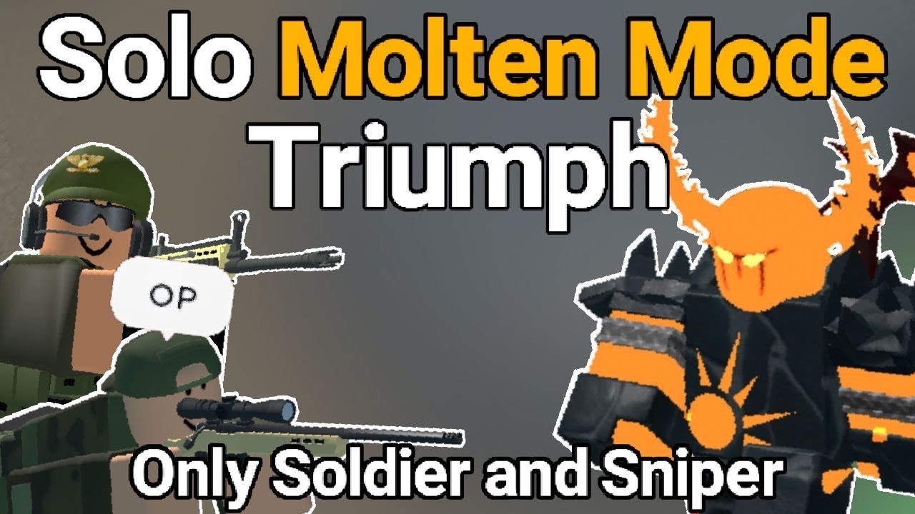 EASIEST Solo Molten Mode Strategy (Soldier and Sniper) | TDS Roblox ...