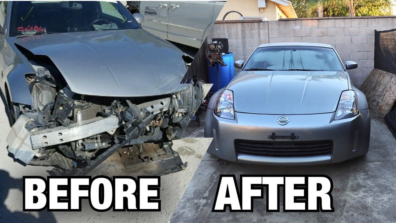 FIXING A CRASHED 350Z IN 8 MINUTES! - YouTube