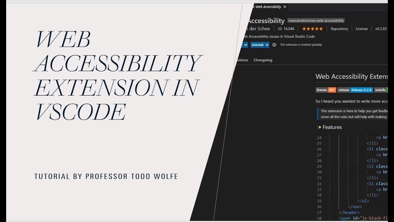 VSCode Accessibility Tutorial: How to use the VSCode Web Accessibility Extension - YouTube