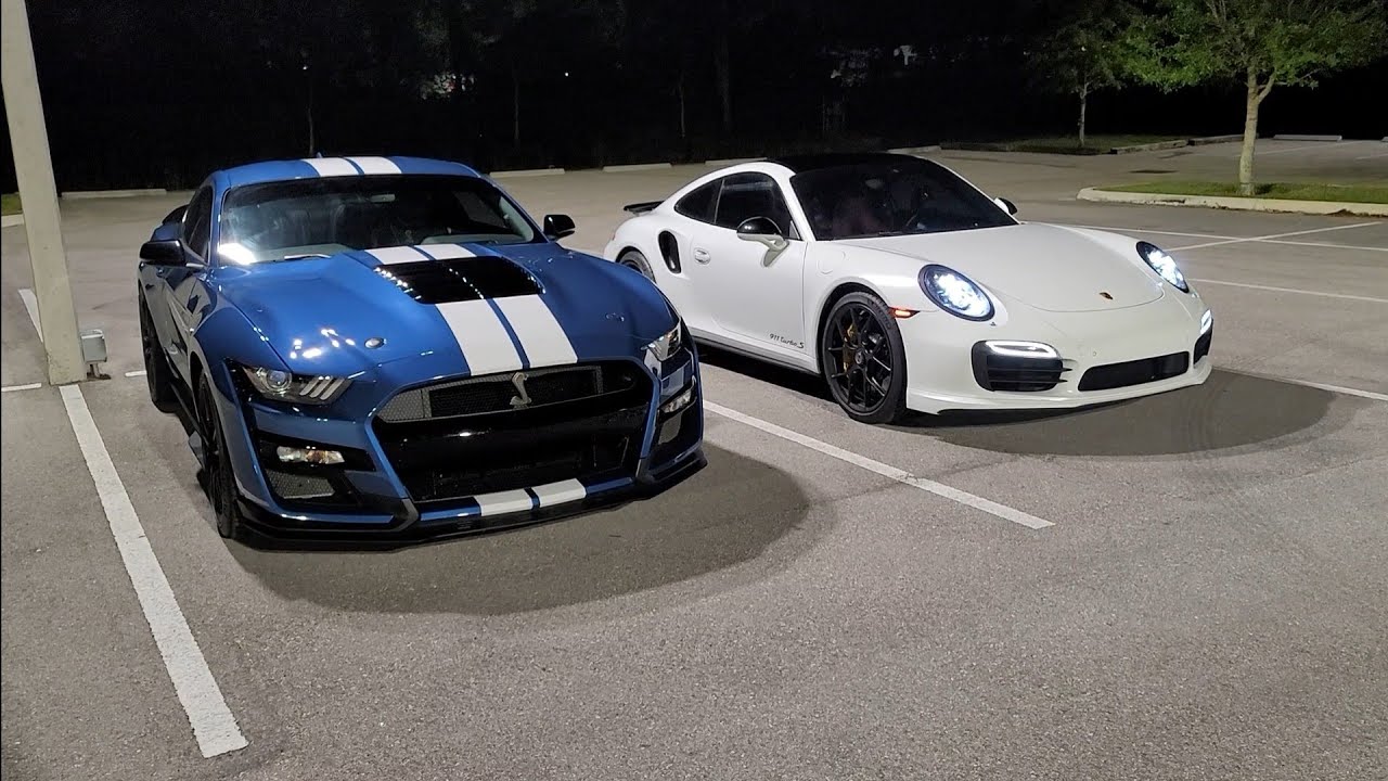 2016 Porsche 911 Turbo S Full Bolt Ons 93 & Meth vs 2021 Shelby GT500 ...