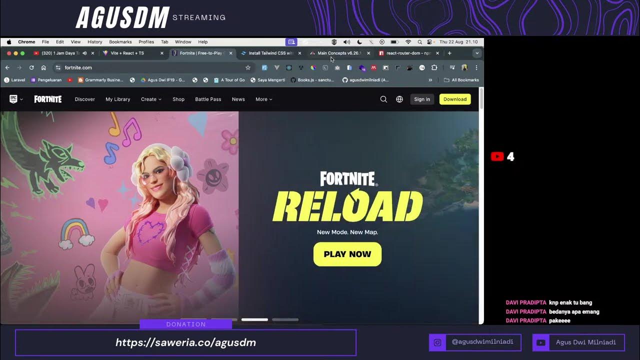 LIVE CODE - CLONE FORTNITE REACTJS - YouTube