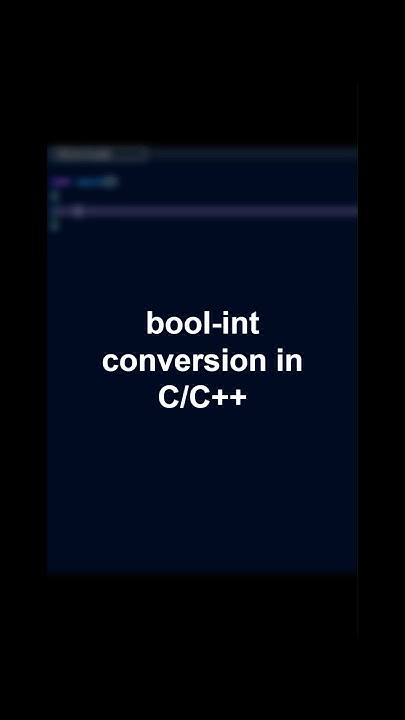 bool-int conversion in C/C++ - YouTube