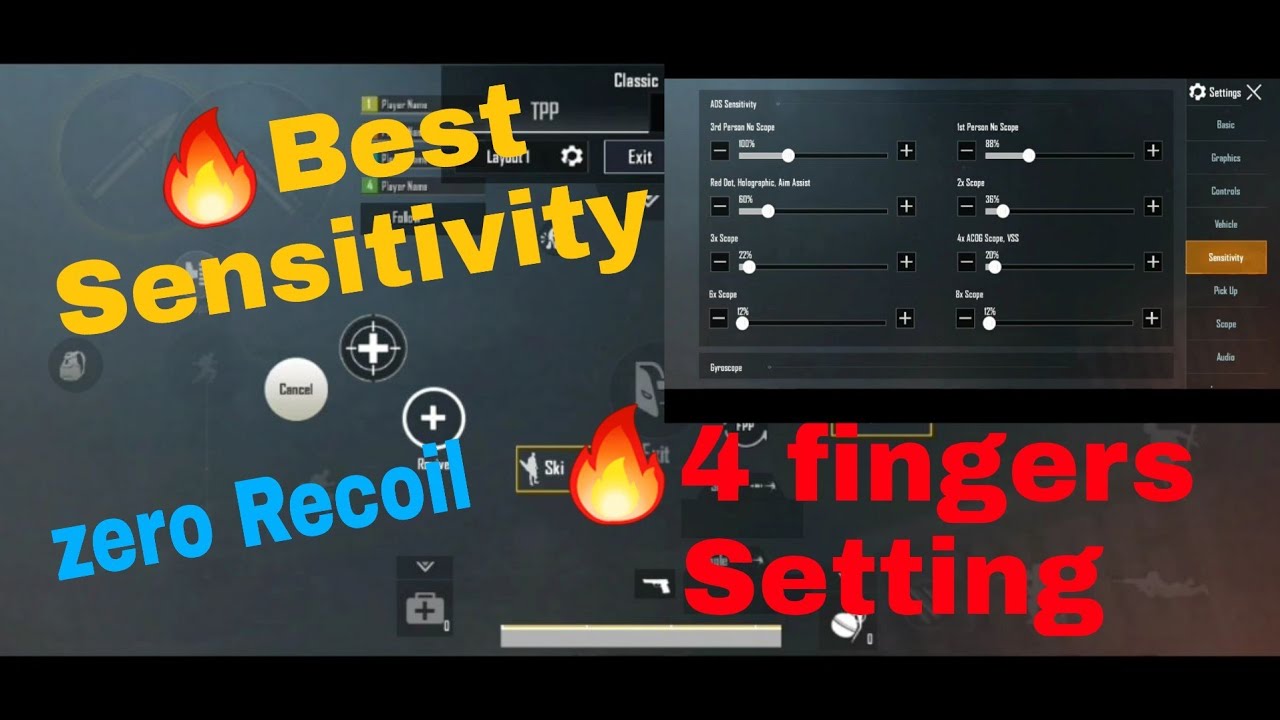 🔥Best Sensitivity High Gyroscope 🔥4 fingers setting with control your ...