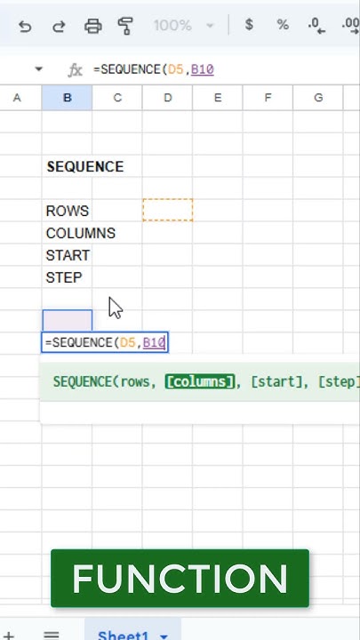 Pro method to create number arrays! The SEQUENCE function #googlesheets #spreadsheets - YouTube