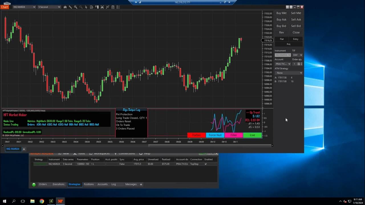 Ninjatrader 8 Market Maker Algo Topstep Rithmic Youtube