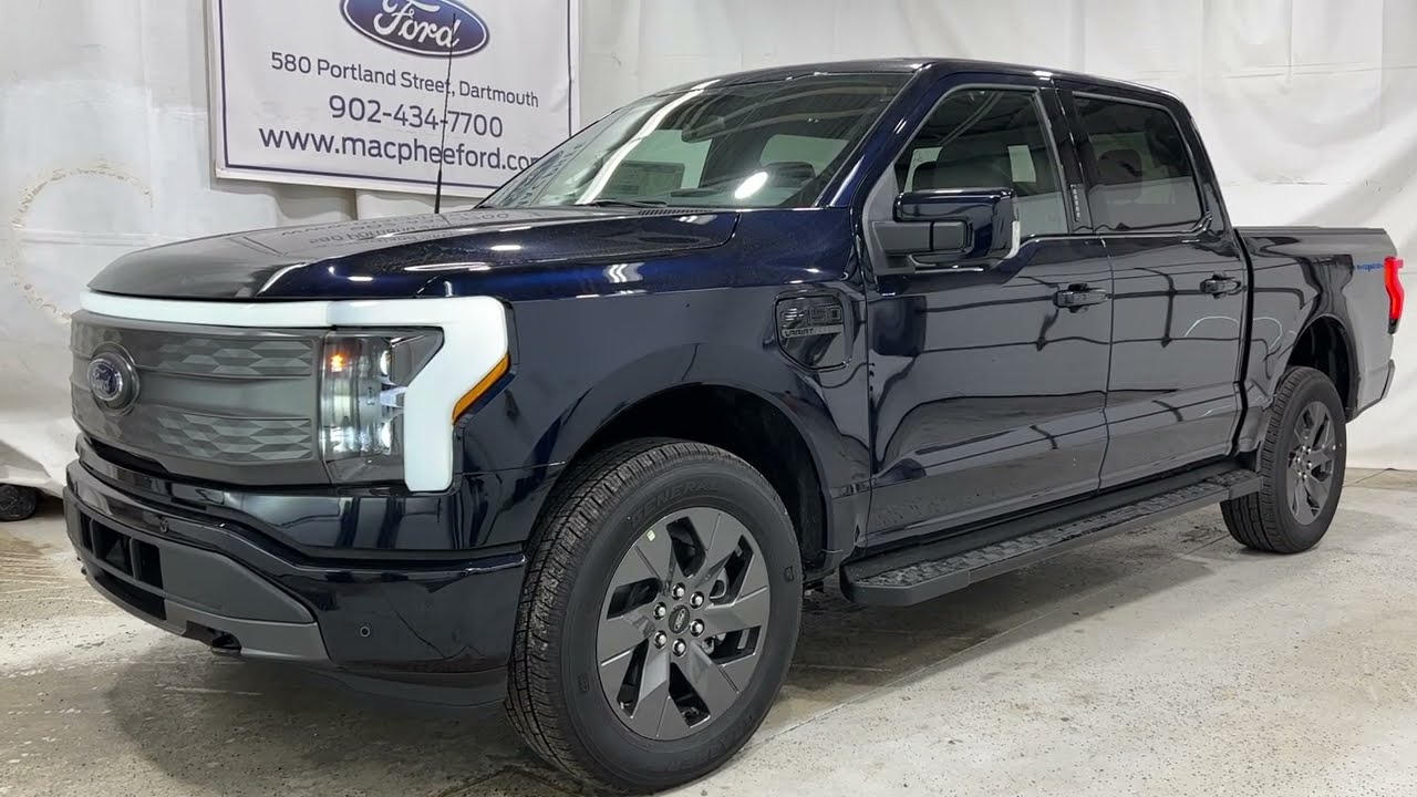 Blue 2022 Ford F-150 Lightning Lariat Review and Walkaround! - YouTube