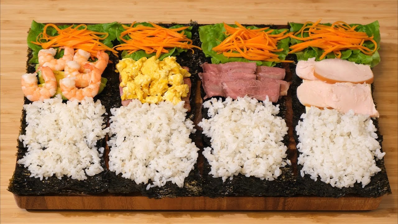 How to make Korean Folded Kimbap / Gimbap Recipe - YouTube