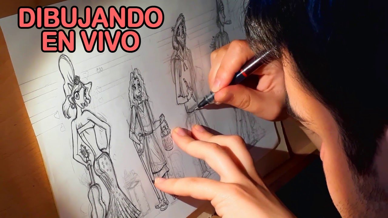 Dibujando personajes en vivo (drawing live) - YouTube