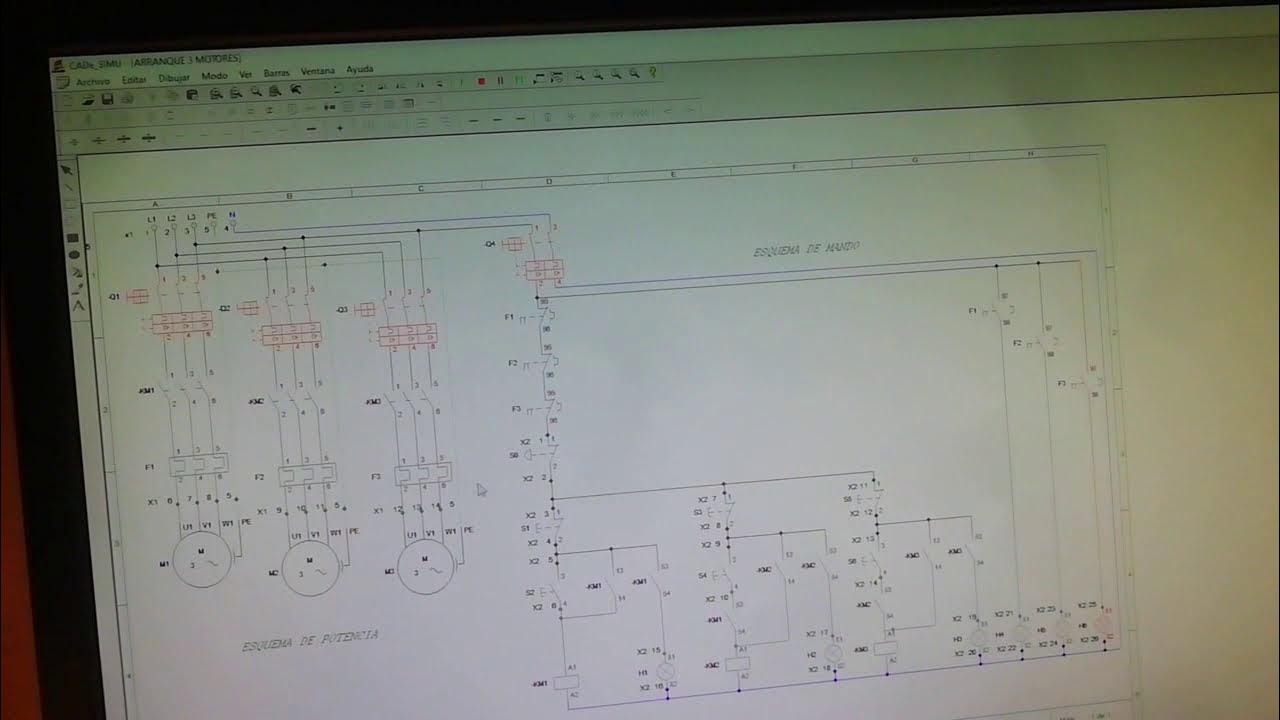 ARRANQUE 3 MOTORES TRIFÁSICOS, ENCENDIDO EN CASCADA Y APAGADO INDIVIDUAL. - YouTube