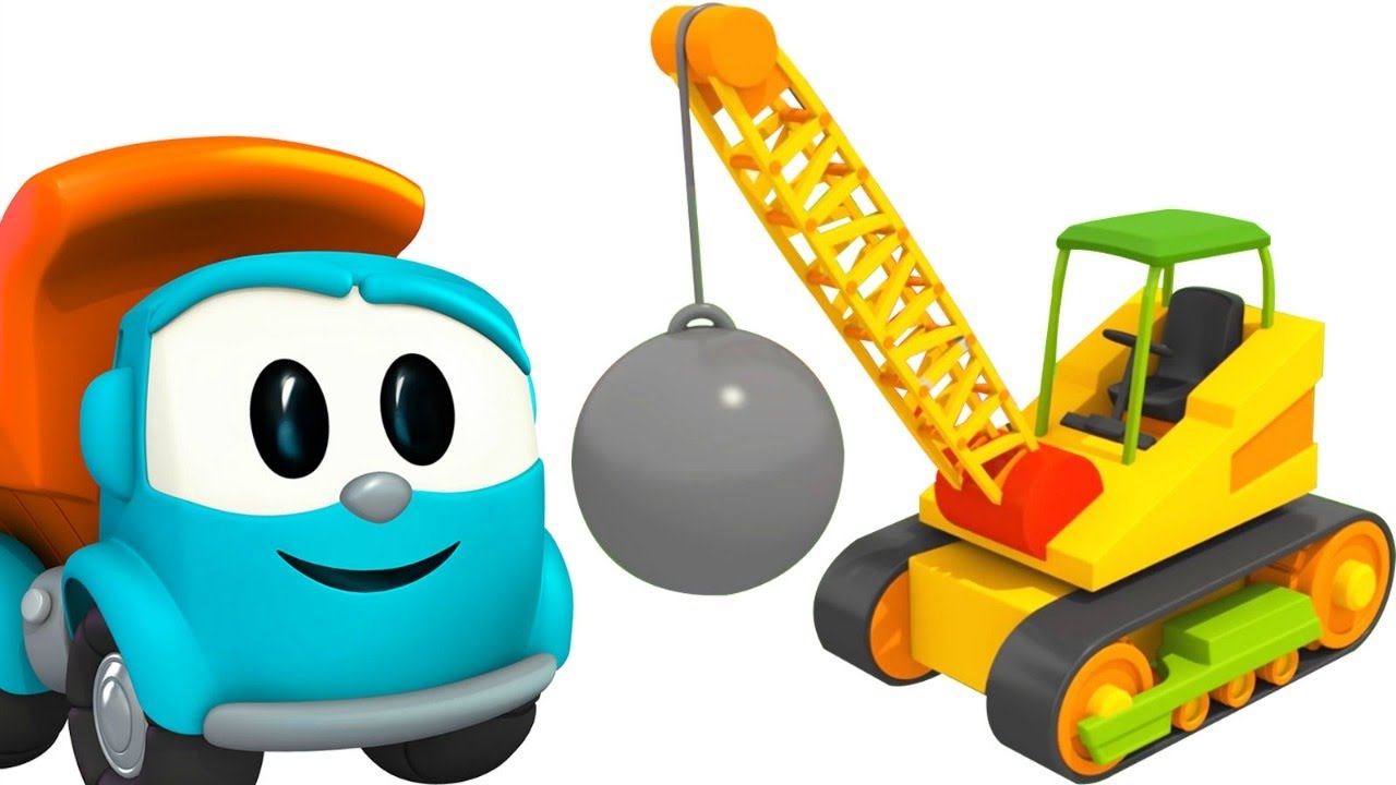 Leo the Truck & a Crane. A Cartoon for Children with Kids' Vehicles ...
