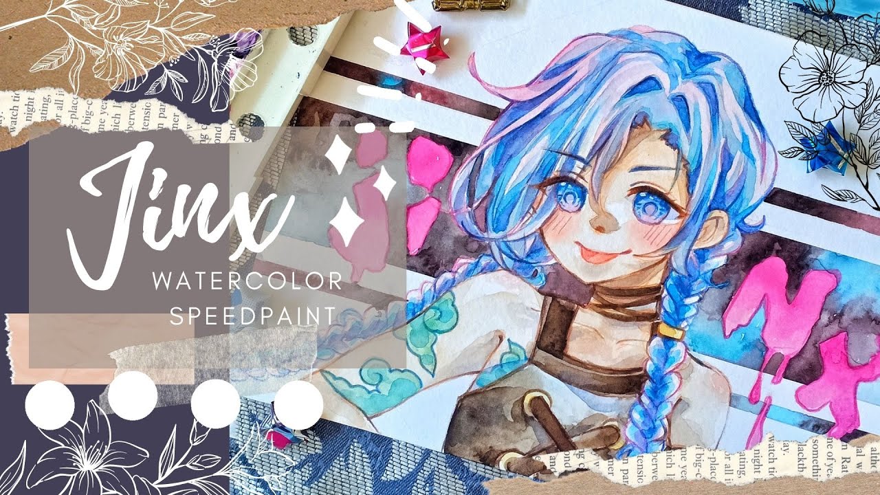 Jinx Arcane Watercolor Speedpaint - YouTube