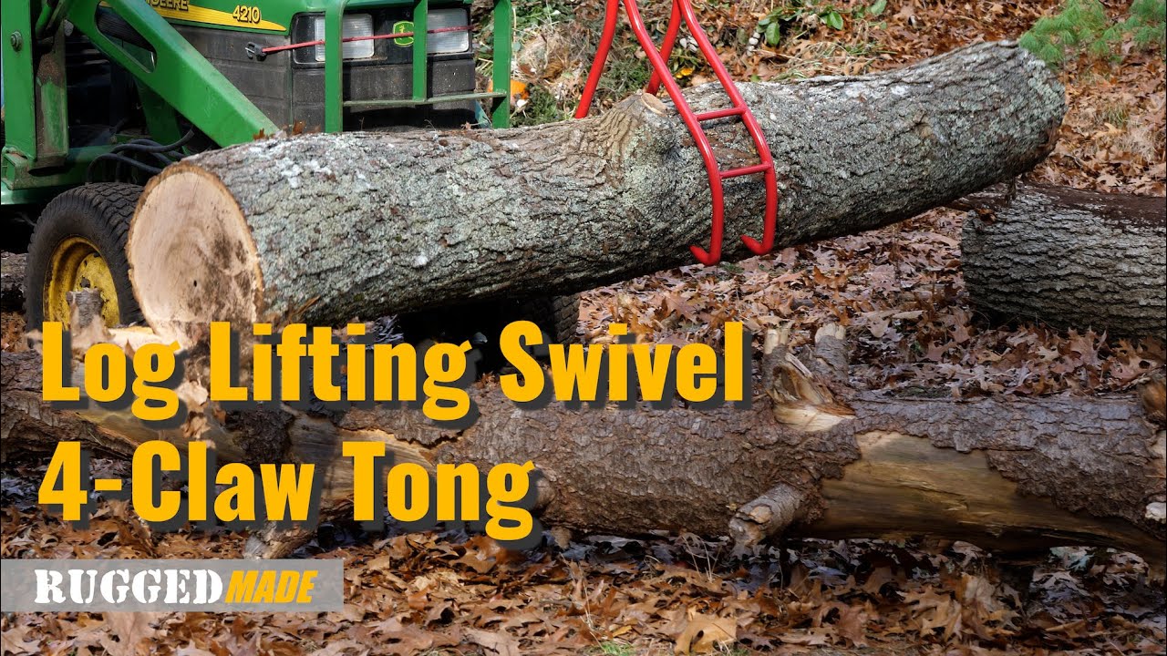 RuggedMade Log Lifting Swivel 4-Claw Tong with a 36" Jaw Lifts Massive ...