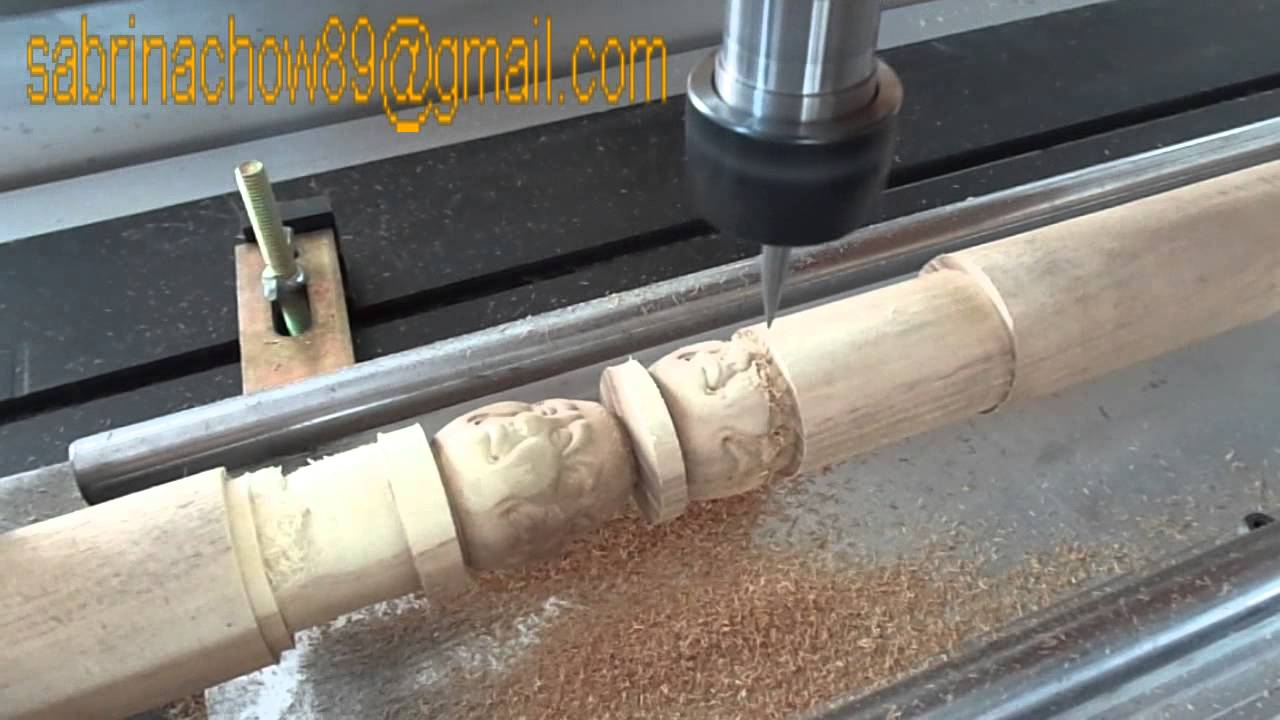 ZHUOKE ZK-6090 4 Axis CNC Router Working on Rounded Materials - YouTube