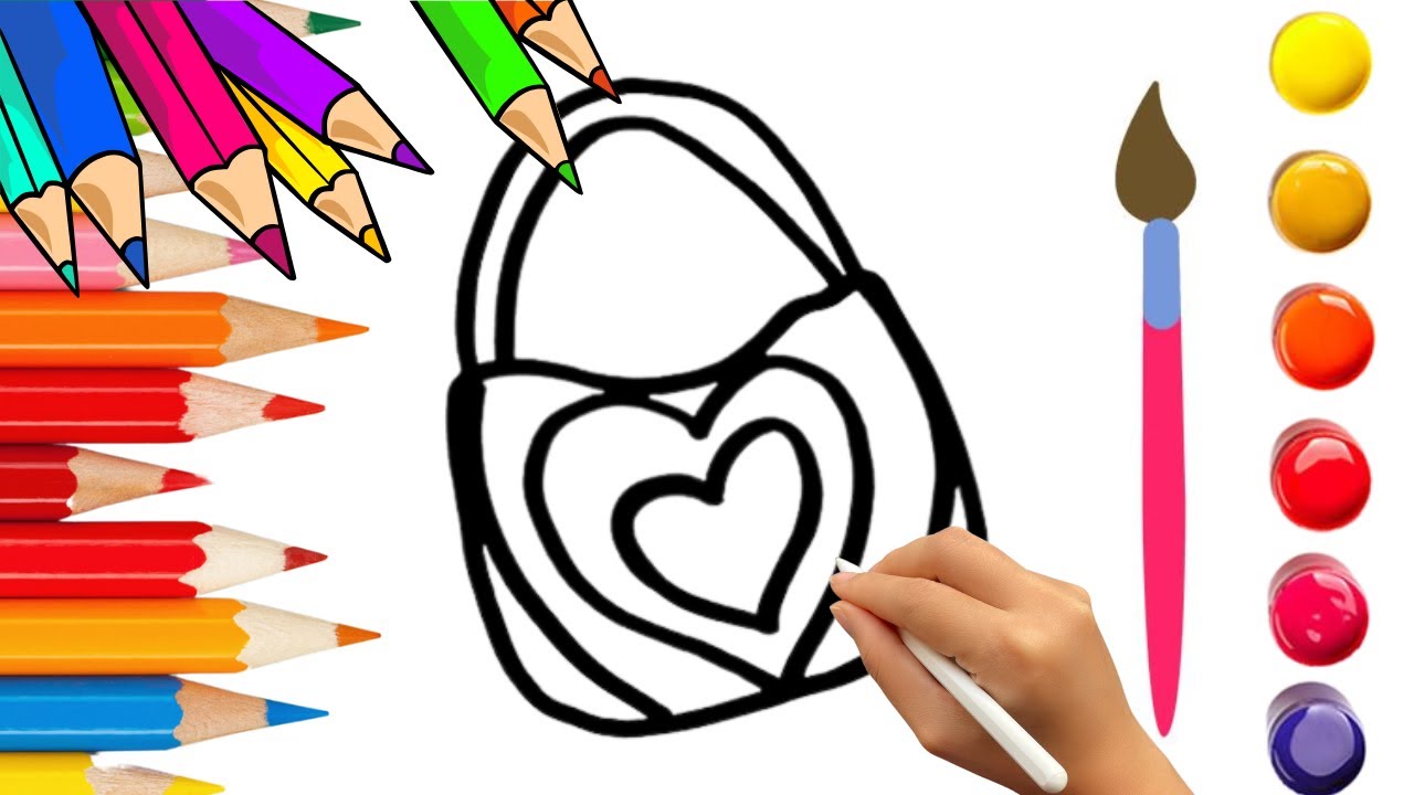 How to draw a bag for kids || drawing and coloring learning || step by ...